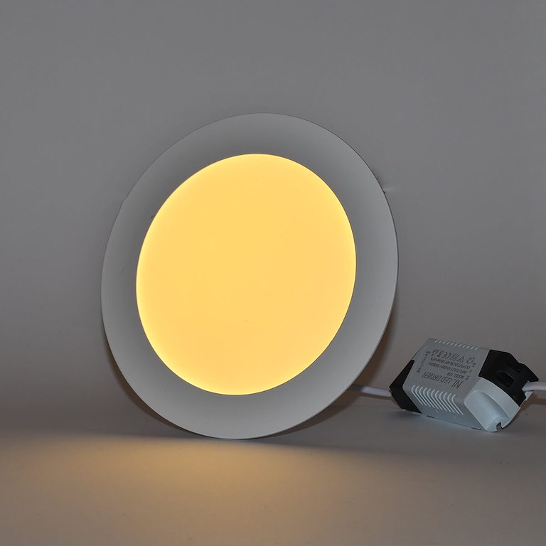 LED panel 12W ugradni okrugli – Toplo bela