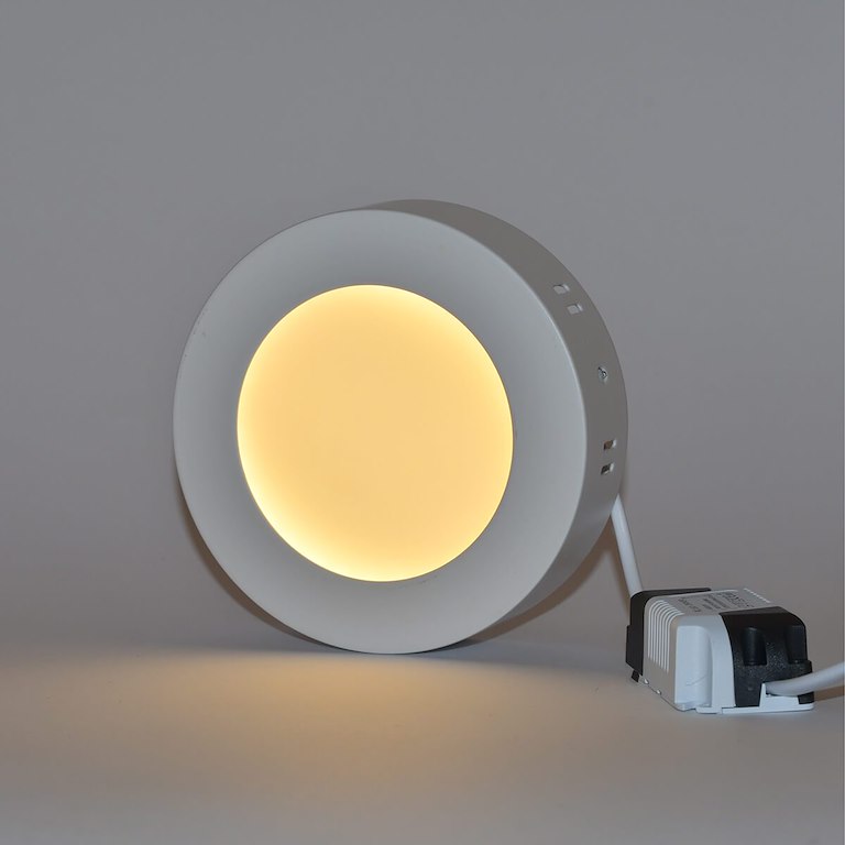 LED panel 6W nadgradni okrugli – Toplo bela