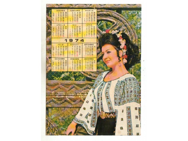POLINA MANOILA na kalendar/razglednici iz 1974. godine