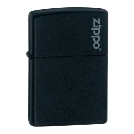 Zippo Black Matte Zippo Logo 218ZL