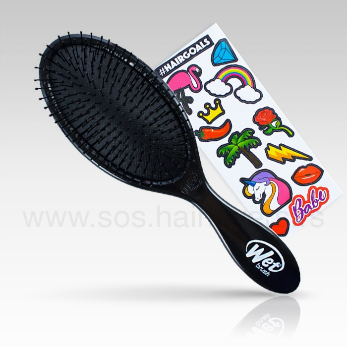 Wet Brush STICKER – Četka za kosu, crna sa stikerima