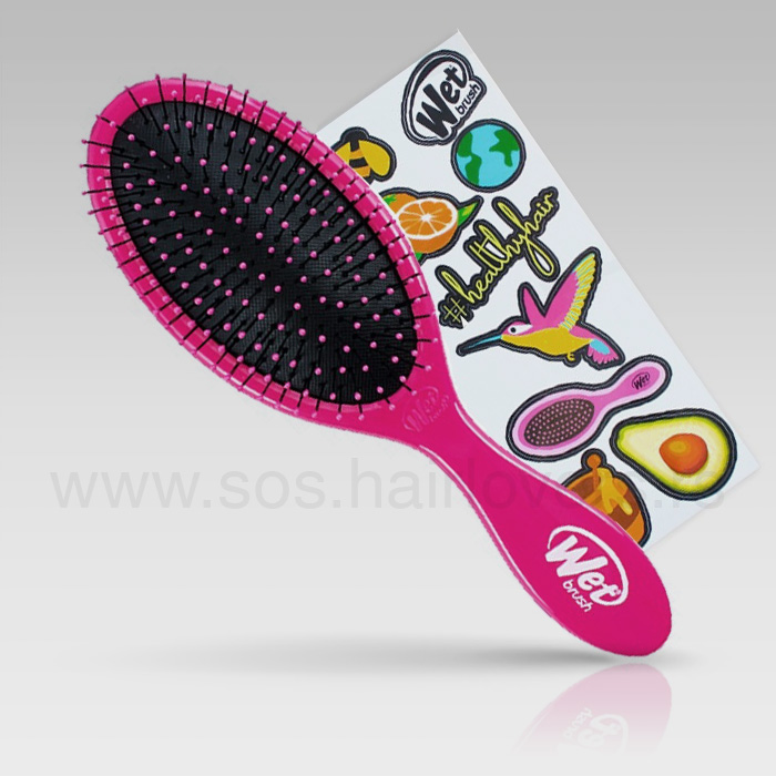 Wet Brush STICKER – Četka za kosu, roze sa stikerima