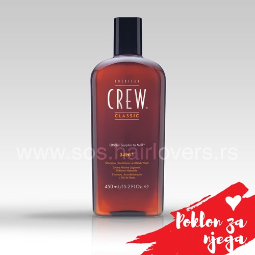 American Crew 3-IN-1-Osvežavajuća kupka, šampon i regenerator