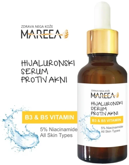 HIJALURONSKI SERUM PROTIV AKNI VITAMIN B3 & B5 Niacinamid 30ml