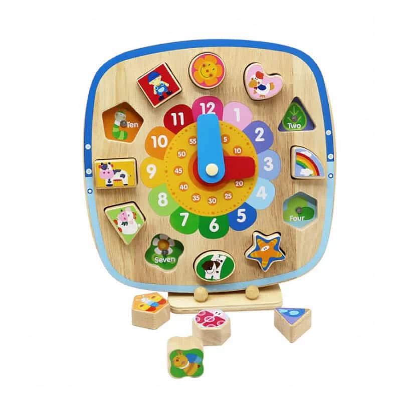 Pino drvena igračka za decu Umetaljka Sat sa magnetima