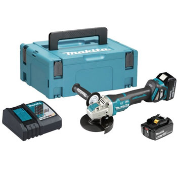 Makita akumulatorska ugaona brusilica X-LOCK set DGA519RTJ