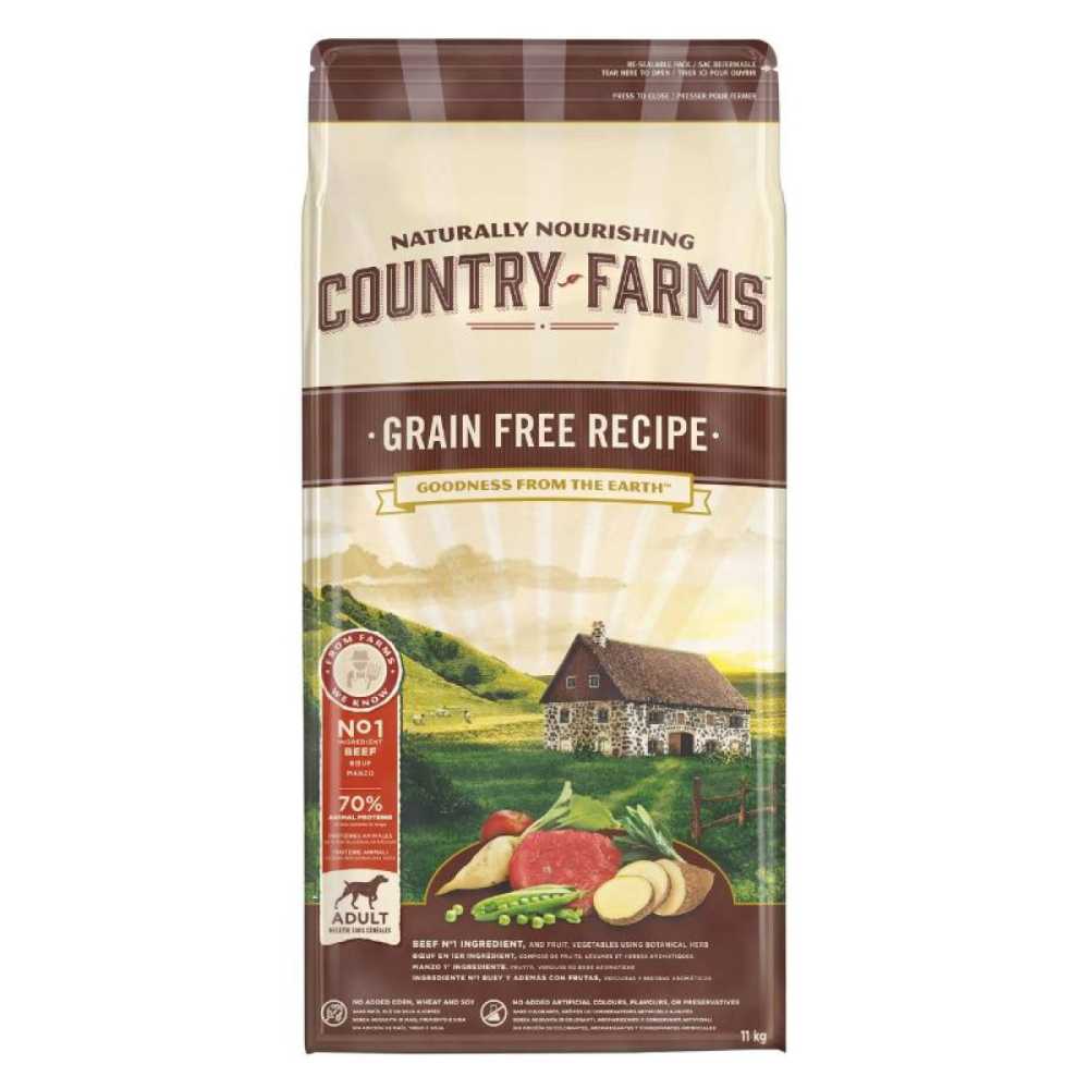 Country Farms hrana za pse Grain Free Adult Govedina 11kg