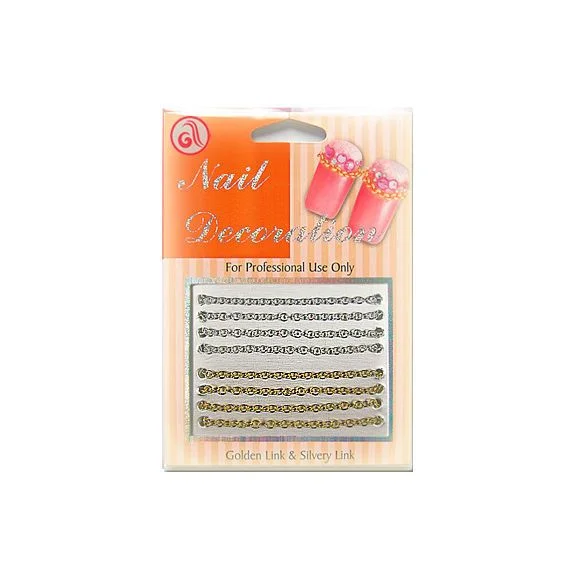 Dekorativni lančići za Nail Art NADE03 zlatno/srebrni 8/1