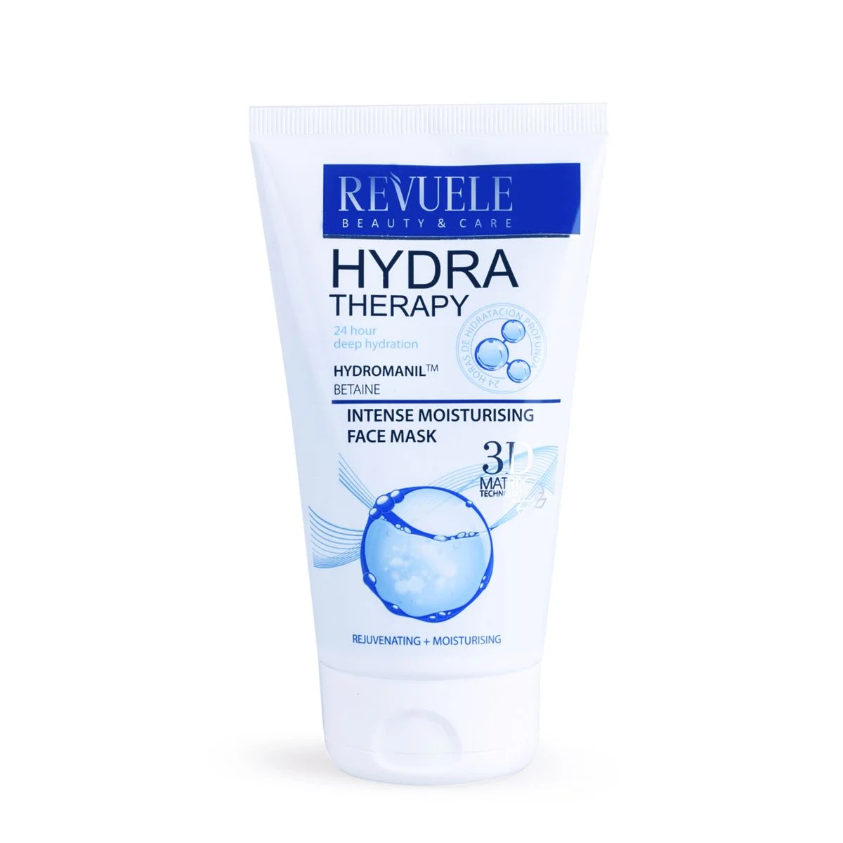 Maska za intenzivnu hidrataciju i podmlađivanje kože lica REVUELE Hydra Therapy 150ml