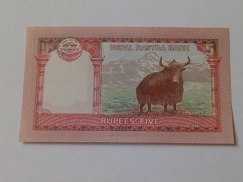 5 Rupees 2017.g - Nepal - Bizon - ODLIČNA -