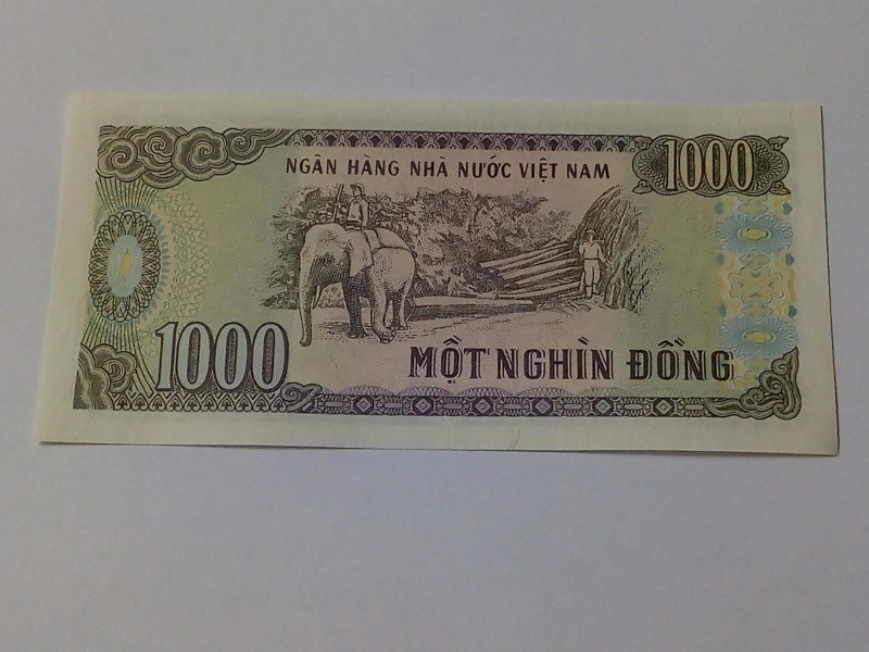 1000 Đong 1988.g - Vijetnam - Slon - ODLIČNA -