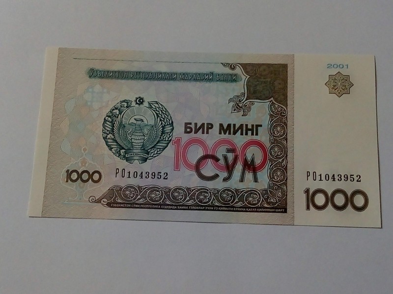 1000 Sum 2001.g - Uzbekistan - ODLIČNA -