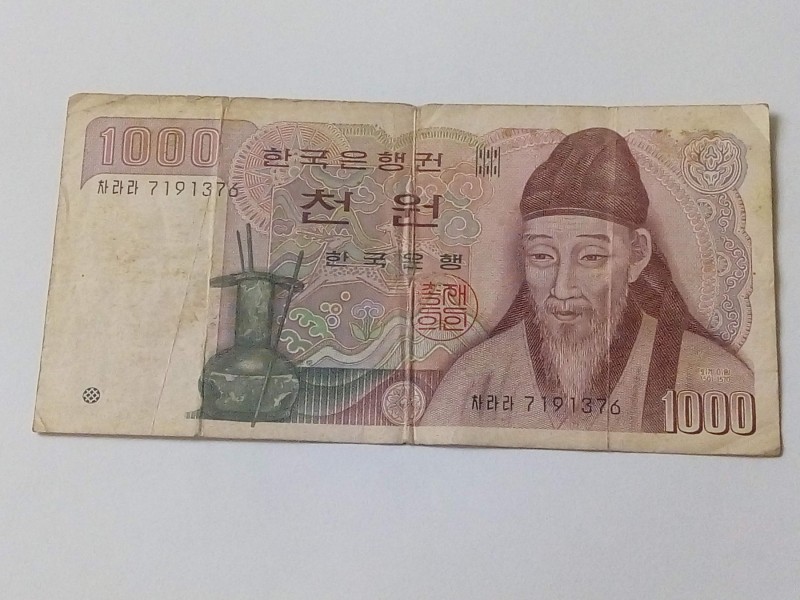 1000 Won - Koreja -