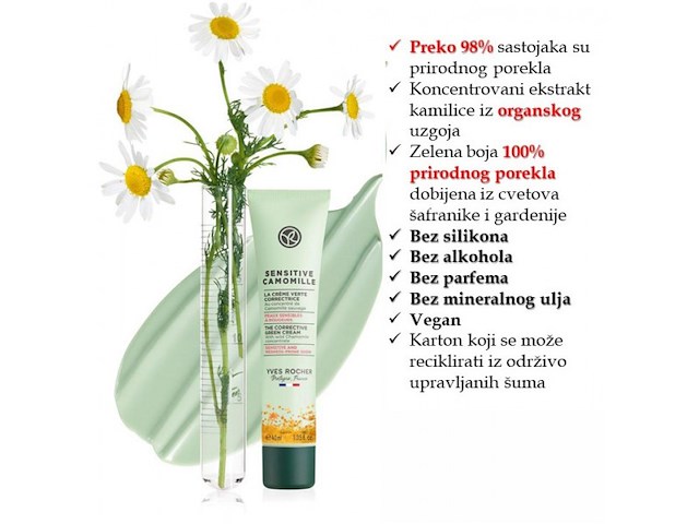 Yves Rocher Korektivna zelena krema za osetljivu kožu