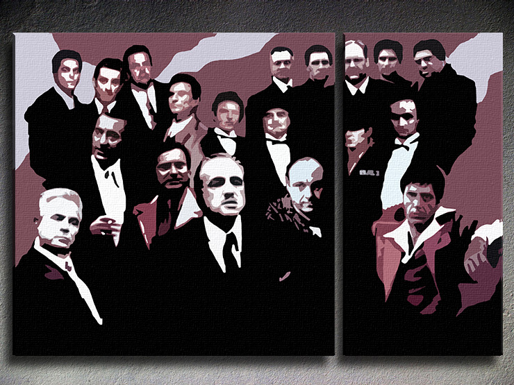 Ručno slikane slike na platnu Pop Art The MAFIA Family