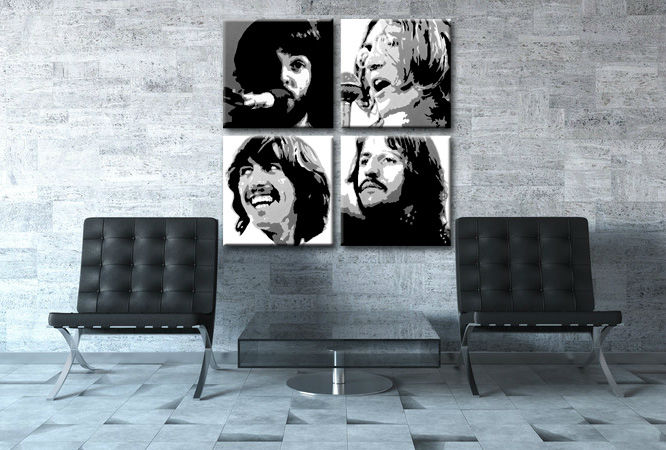 Ručno slikane slike na platnu Pop Art BEATLES