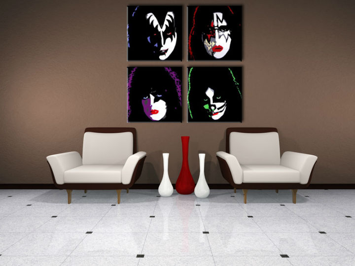 Ručno slikane slike na platnu Pop Art Kiss