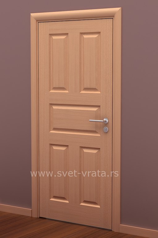 Sobna vrata od furnira bukve i masiva sa 5 polja