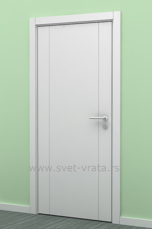 Bela sobna vrata od medijapana sa 2 vertikalne podele
