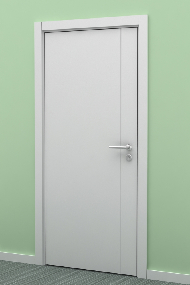 Bela sobna vrata od medijapana sa 1 vertikalnom podelom