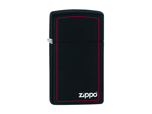 UPALJAČ ZIPPO SLIM BLACK MATTE RED BORDER