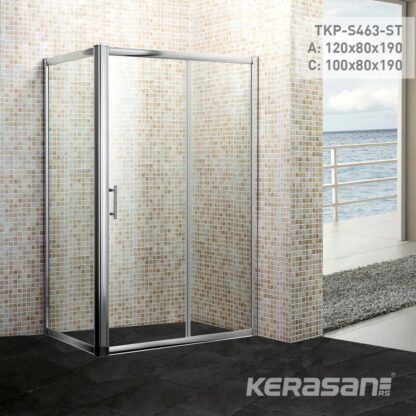 Pravougaoni tuš paravan TKKS465FSTD, 100x80x190, providno staklo, univerzalna