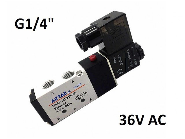 Pneumatski razvodnik elektromagnetni 5/2 G1/4″ 36VAC