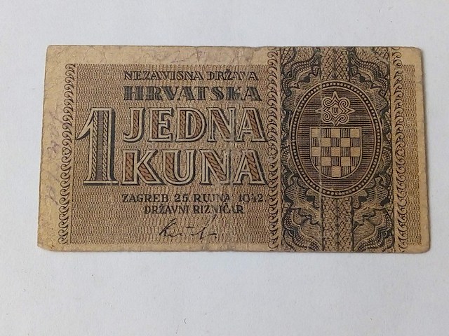 1 Kuna 1942.g - Hrvatska - NDH -