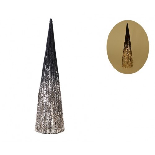 Jelka srebrno crna 80cm Shiny cone
