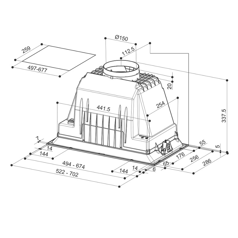 Faber ugradni aspirator INKA PLUS HC X A52