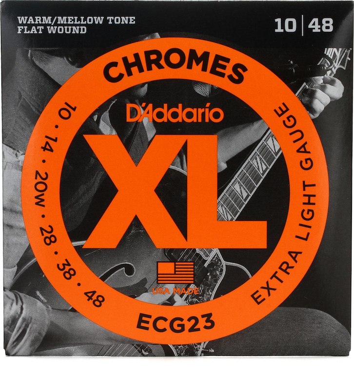 DAddario ECG 23 Chromes Flat wound Extra ligth Žice za električnu gitaru 10-48