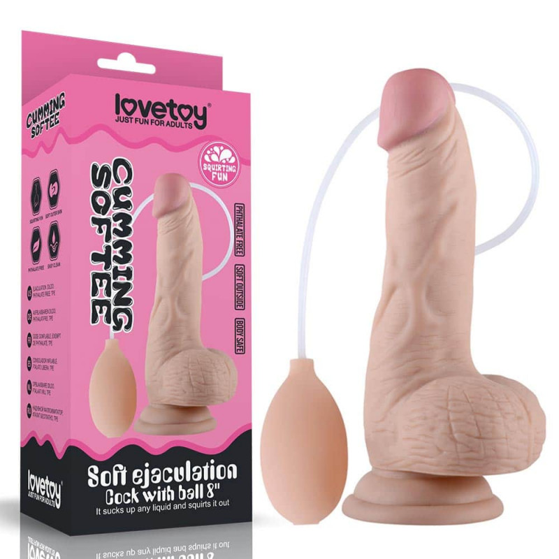 Soft Ejaculation Cock 8” Flesh LVTOY00337/ 6533