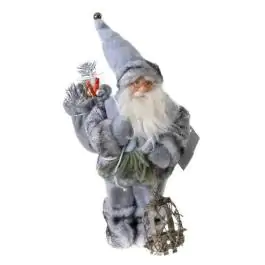 Deda Mraz sivi sa fenjerom i vrećom 30 cm