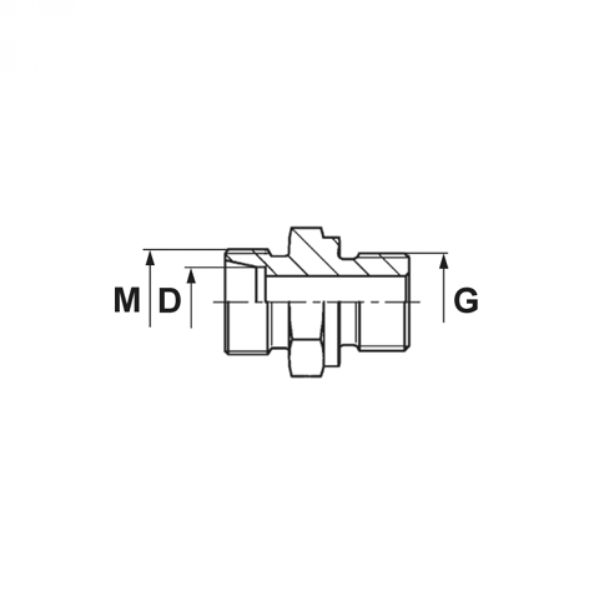 Redukcija ravna GE za visoki tlak DIN 2353 ( 24° )