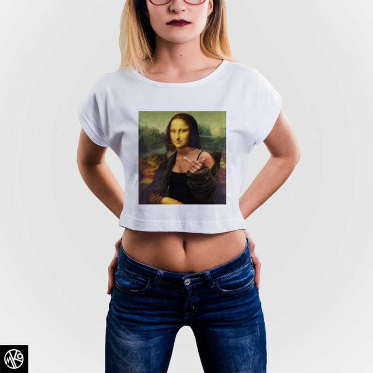Mona Lisa Middle Finger crop top majica