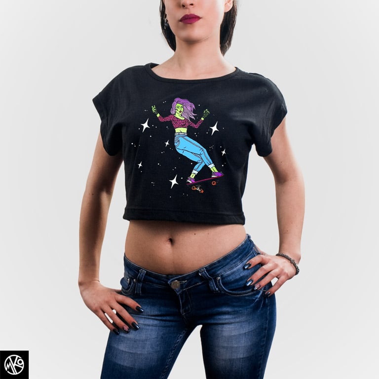 Space Skate Girl crop top majica