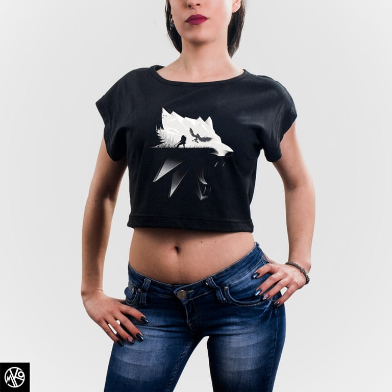 Witcher Black And White crop top majica