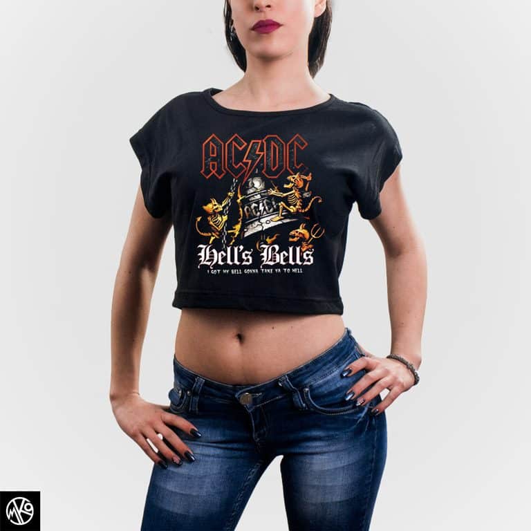 ACDC Hells Bells Crop Top majica