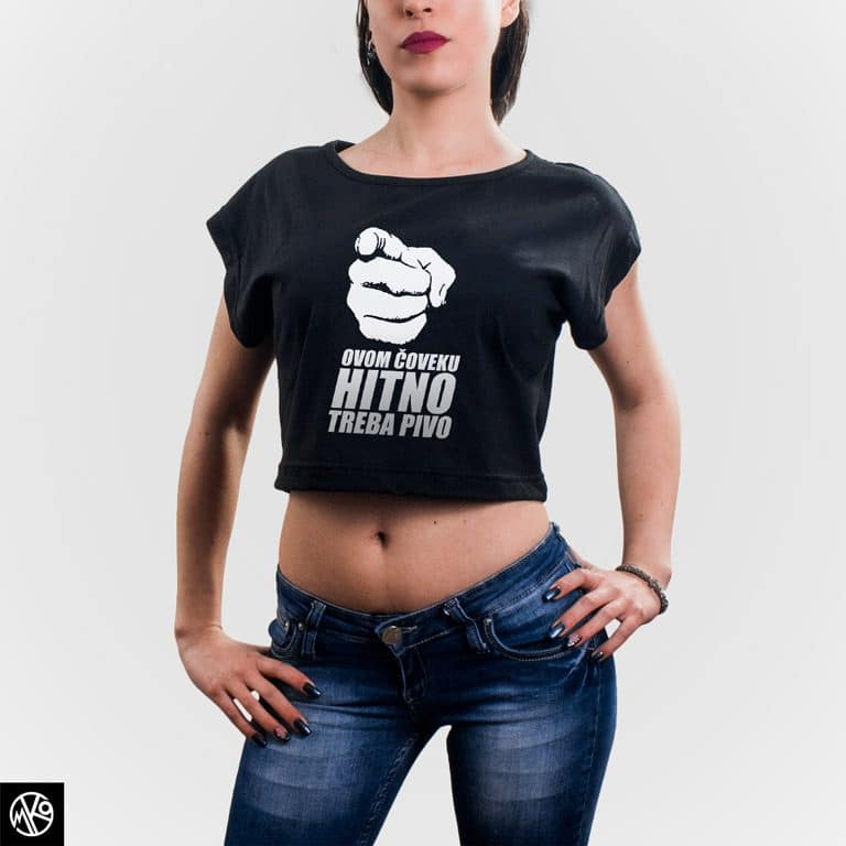 Hitno Treba Pivo Crop Top majica