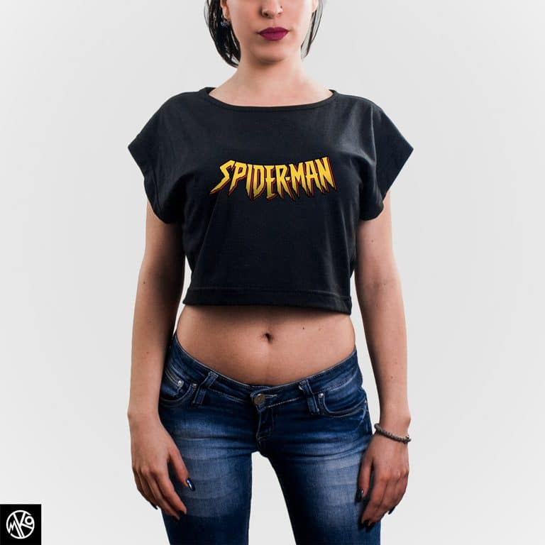 Spiderman Retro Logo Crop Top majica