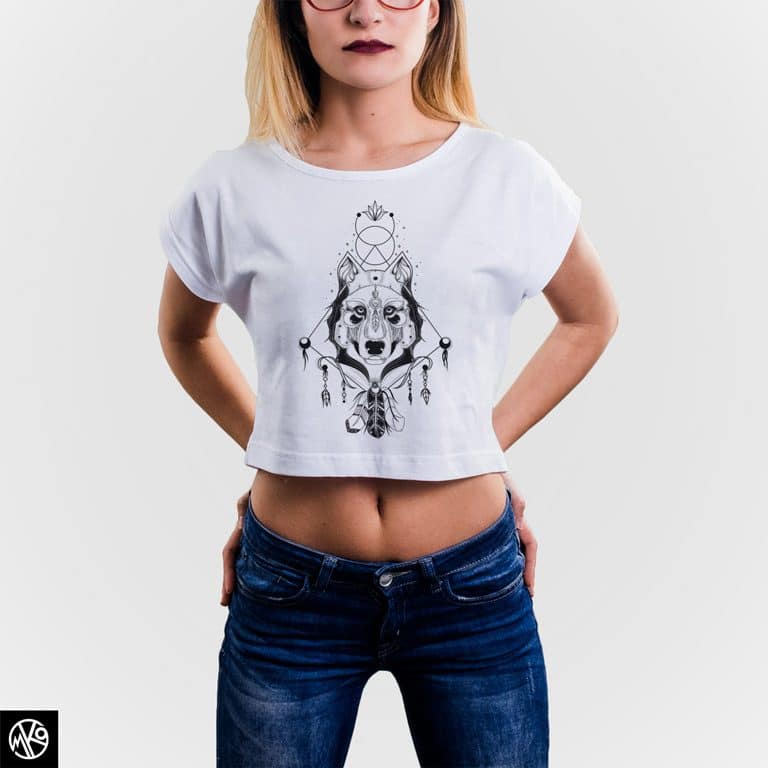 Wolf Head Crop Top majica