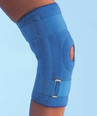 Ortoza za koleno elastična sa otvorom za patelu ojačana kaiševima