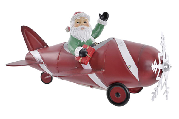 Led figura santa claus plane 34,5x24,5x18