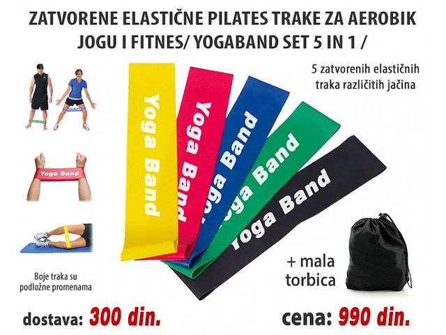 Zatvorene elastične trake za aerobik jogu i fitnes 5u1