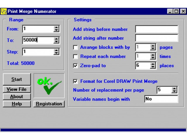 PRINT MERGE NUMERATOR + COREL DRAW = štampanje sa s/n