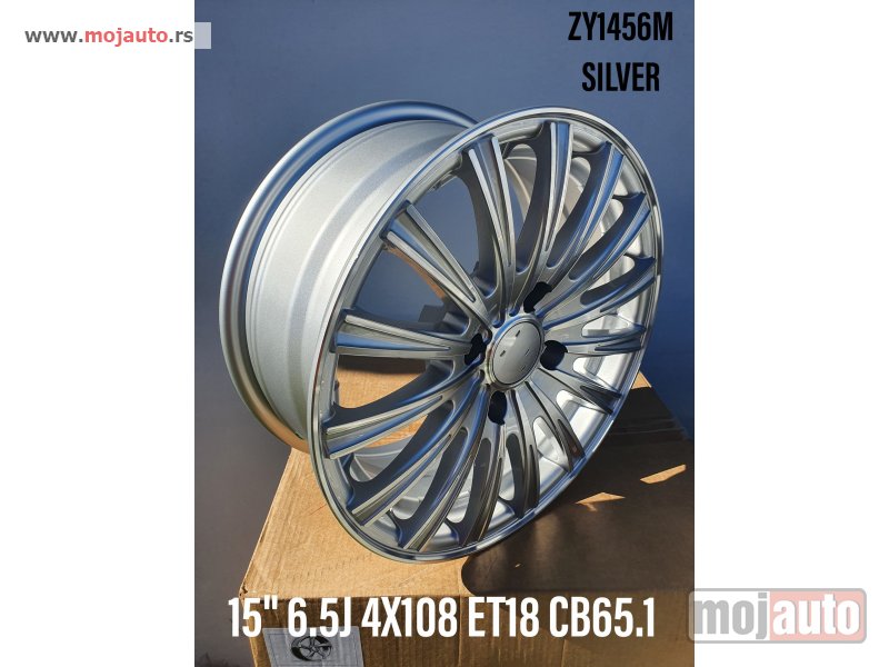 15 ALUFELNE 4X108/6,5JOTA/ET18/CB 65,1. MODEL BROJ:ZY 1456M SILVER. ODGOVARA ZA:PEZO,CITROEN.