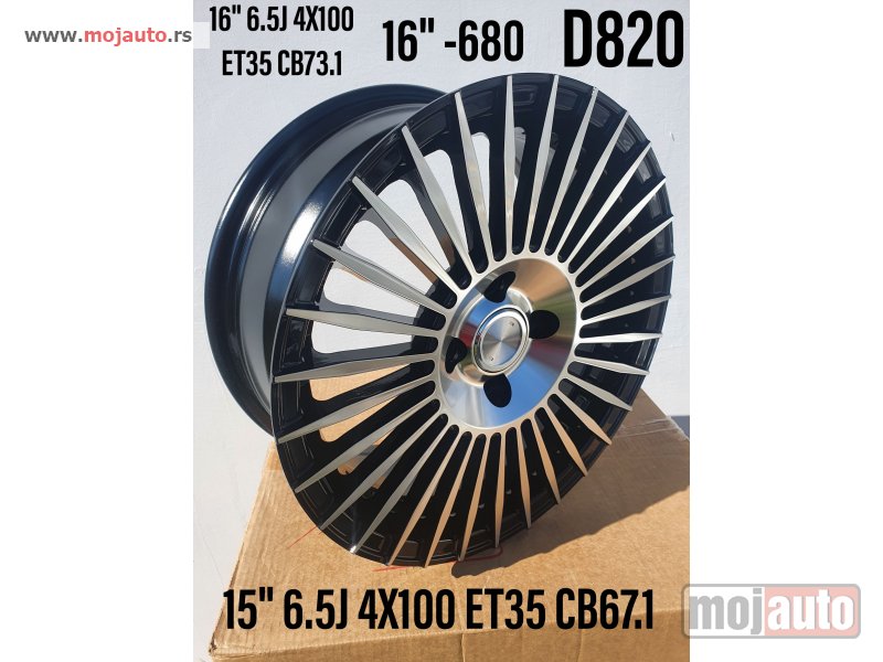 15 ALUFLENE 4X100/6,5JOTA/ET35/CB 67,1. MODEL BROJ:D820. ODGOVARA ZA:VW,SEAT,RENO,TOYOTU.