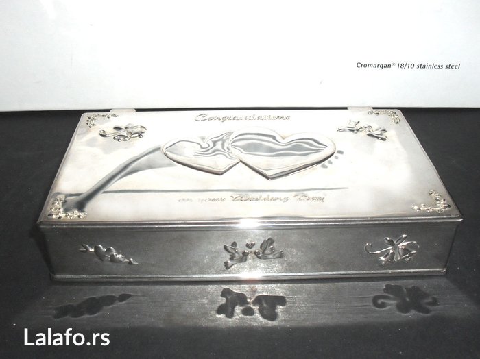 Posrebrena kutija posrebrena kutija za pare za svadbu, sa raskošnim