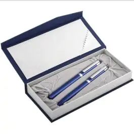Metalna hemijska olovka i roler u setu plava