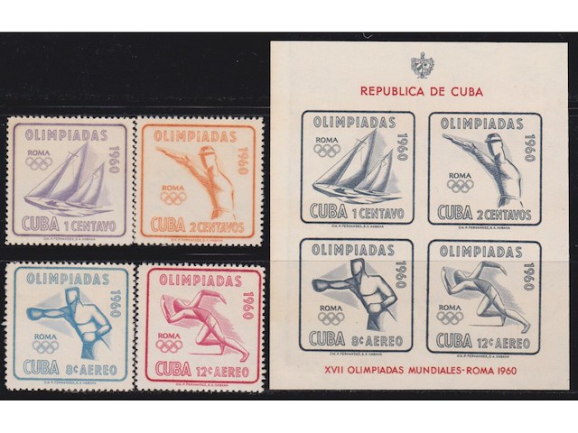 Kuba 1960 Olimpijske igre serija i blok cisto